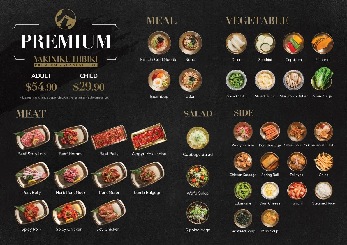 Menu | Discover Delicious Japanese BBQ – Reserve Today! — Yakiniku Hibiki
