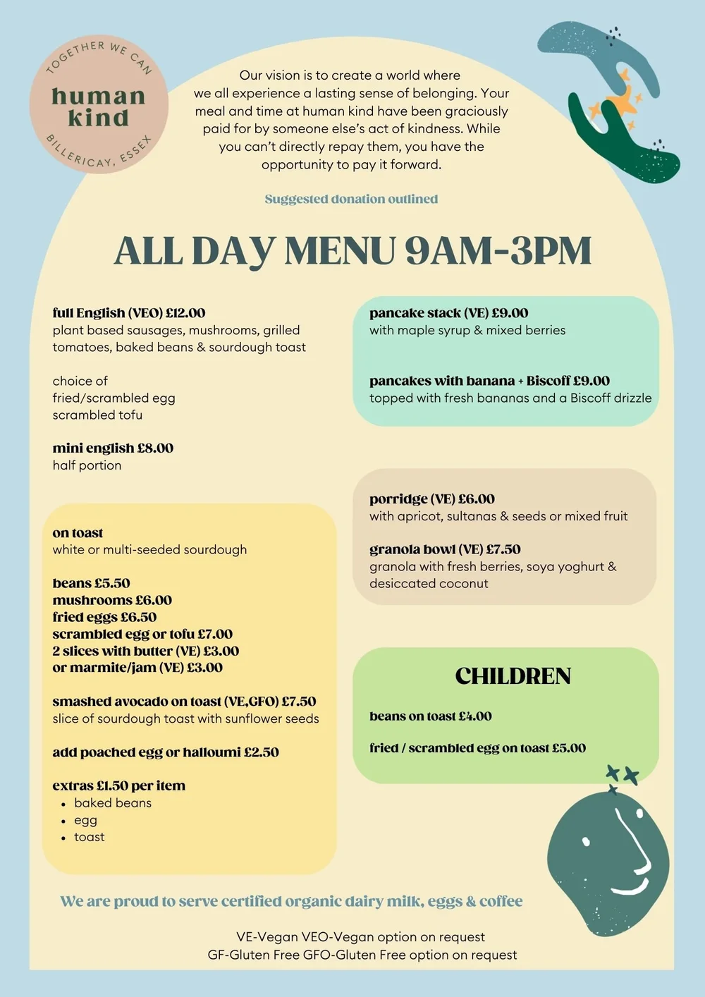 Menu — Human Kind Cafe