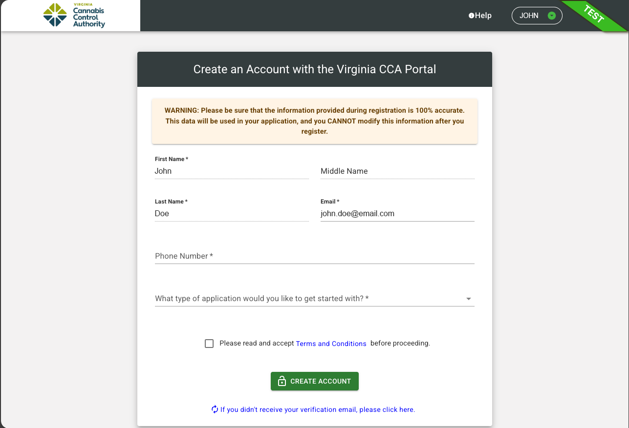 CCA Portal Help Guide for Patients — Virginia Cannabis Control Authority