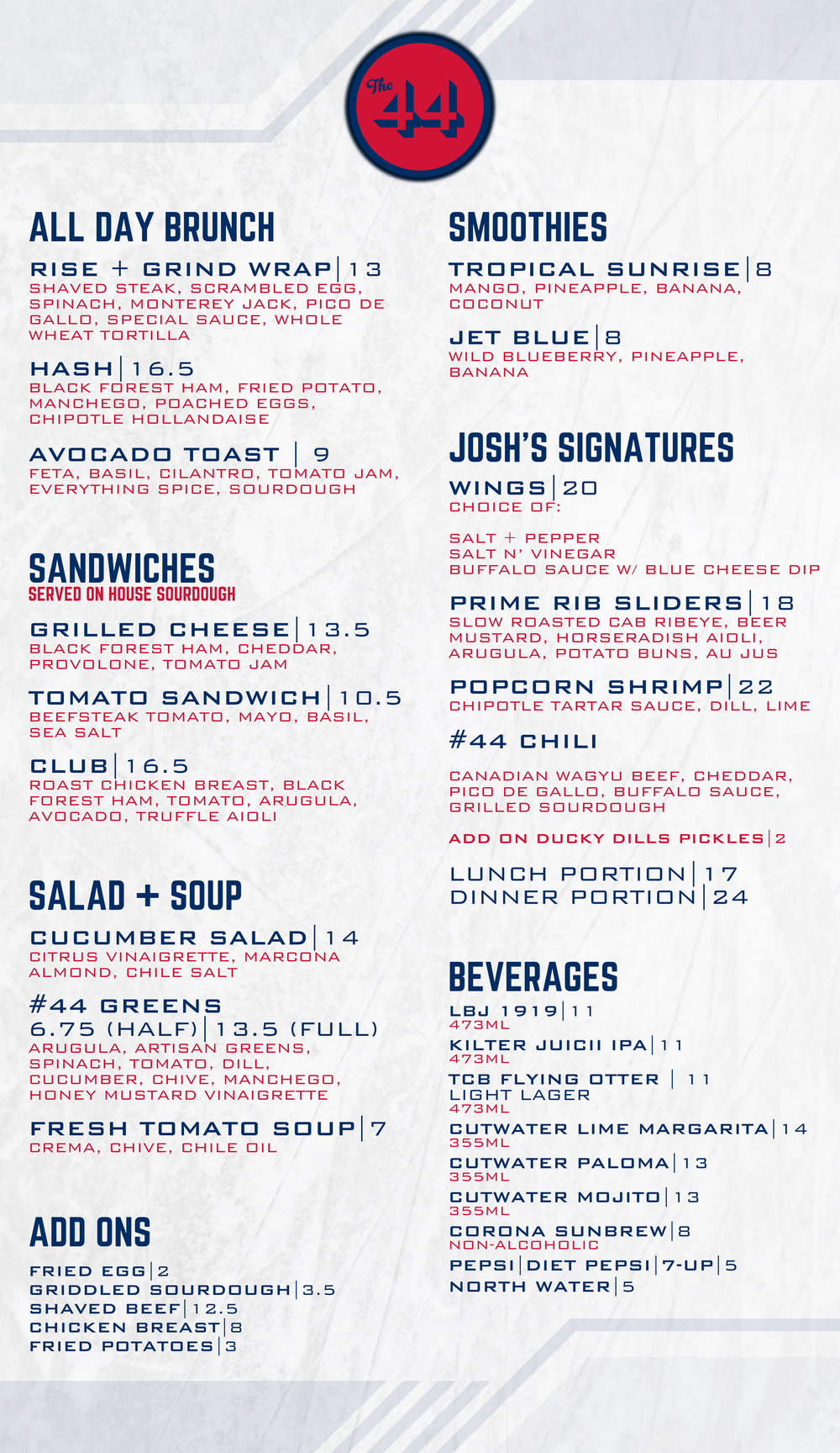 Menu — THE 44