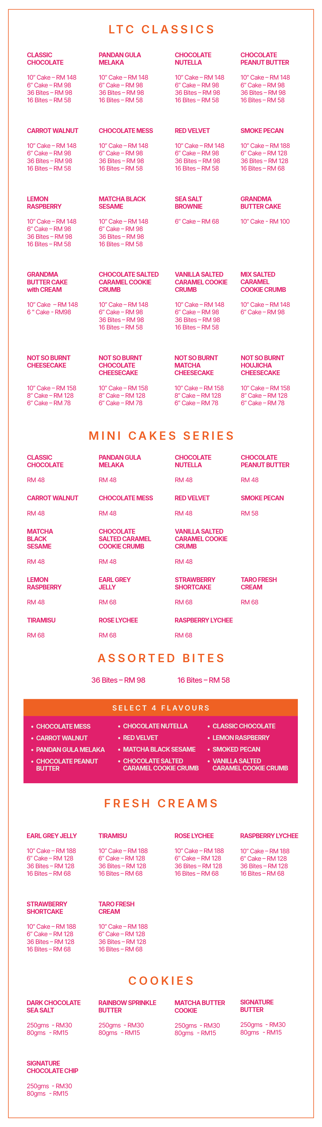 Menu — Little Tee Cakes