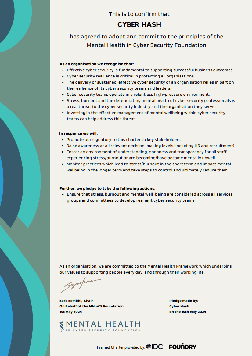 Mental Health Pledge — Cyberhash