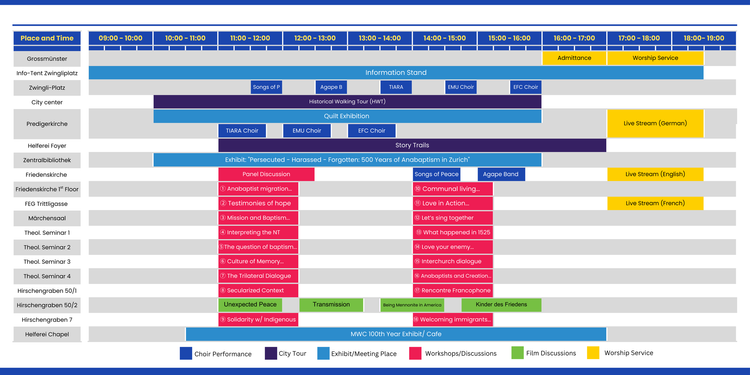 Program schedule — Anabaptism 500