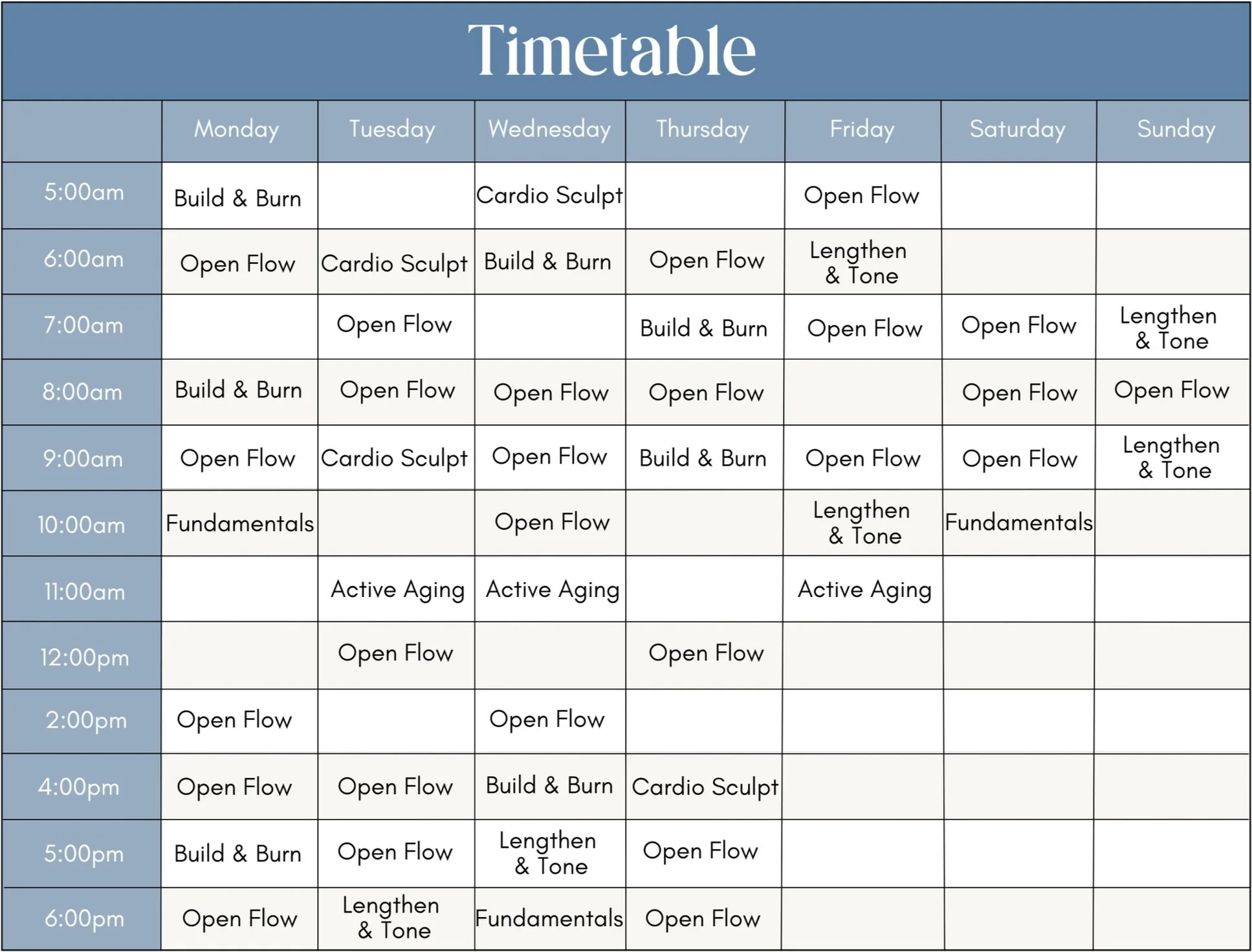 View Class Timetable | Redefine Reformer Pilates Buderim — Redefine ...