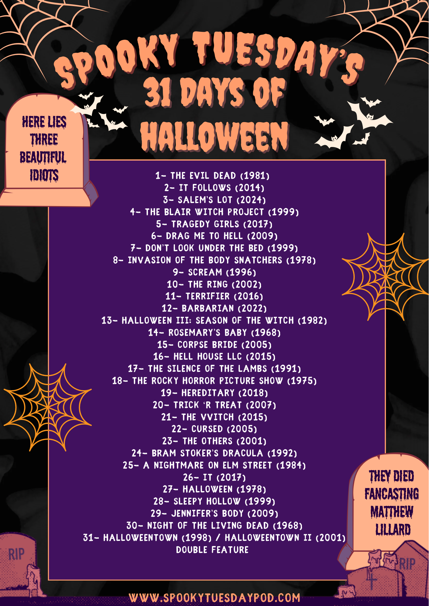 31 Days of Halloween 2024 — Spooky Tuesday - A Horror Movie Podcast