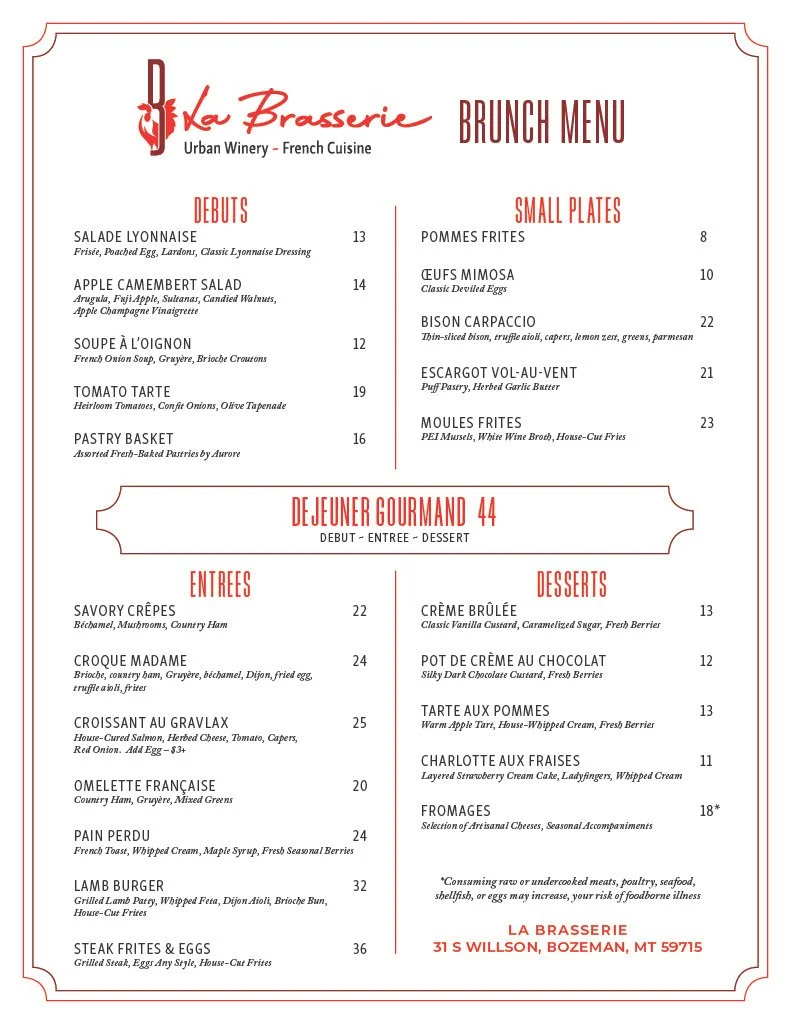 Menu — ʟᴀ ʙʀᴀꜱꜱᴇʀɪᴇ