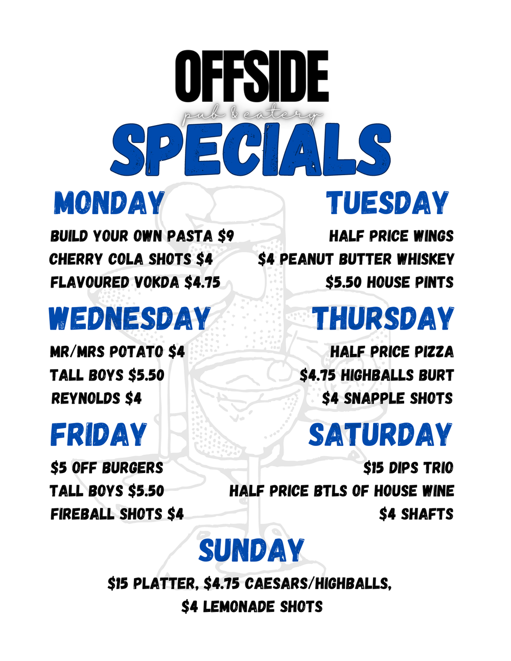 Menus — OFFSIDE PUB & EATERY