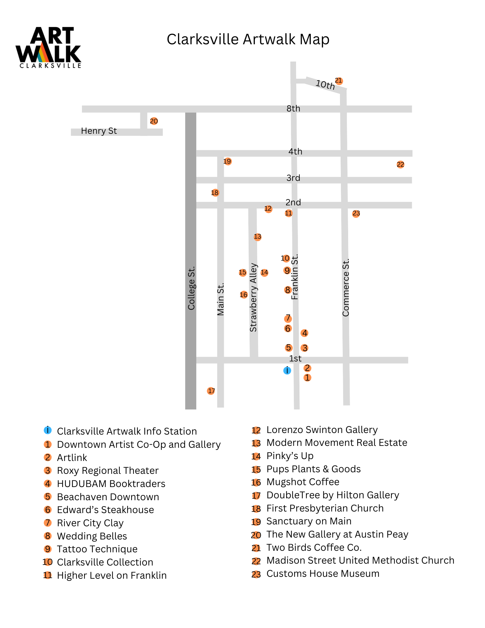 Map — Clarksville Artwalk