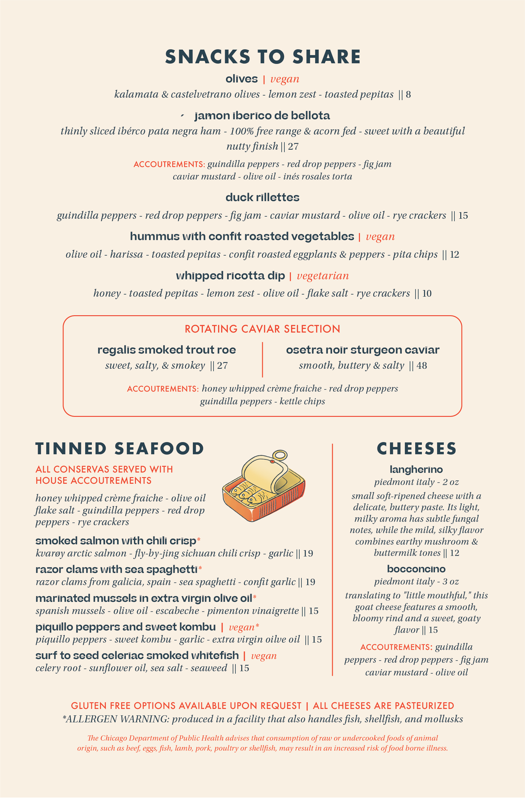 Menu — Cara Cara Club