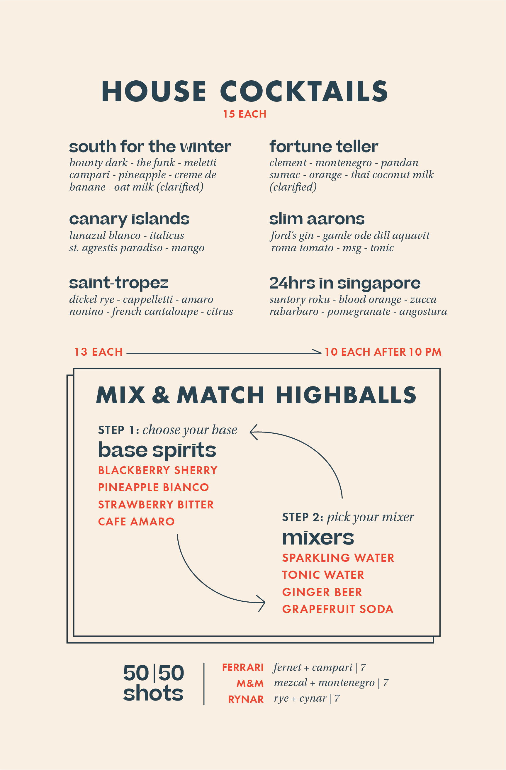 Menu — Cara Cara Club