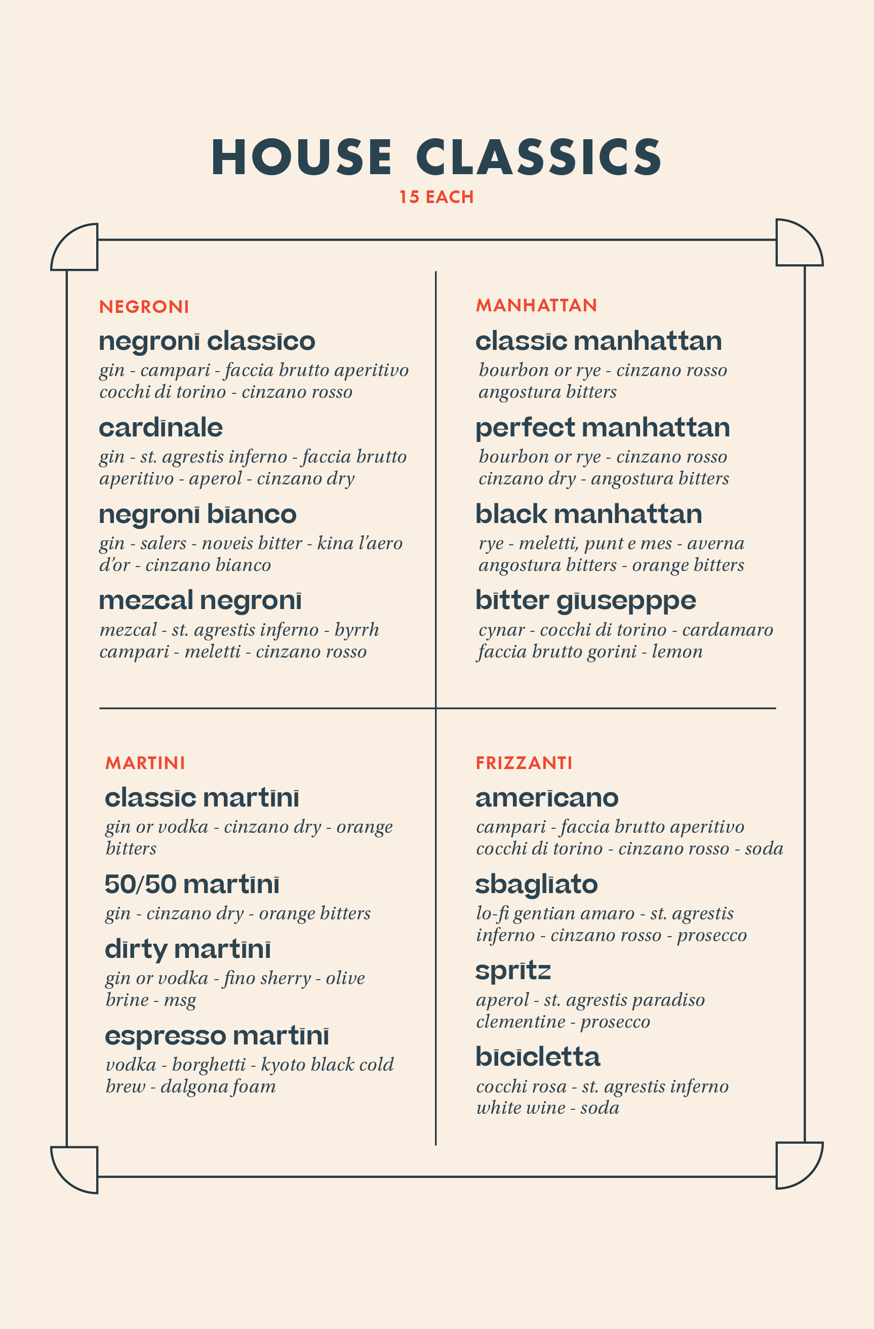 Menu — Cara Cara Club