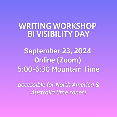 Writing Workshop: Bi Visibility Day — Groundfire Counselling & Community Work