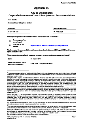 Corporate Governance — Domino's Pizza Enterprises