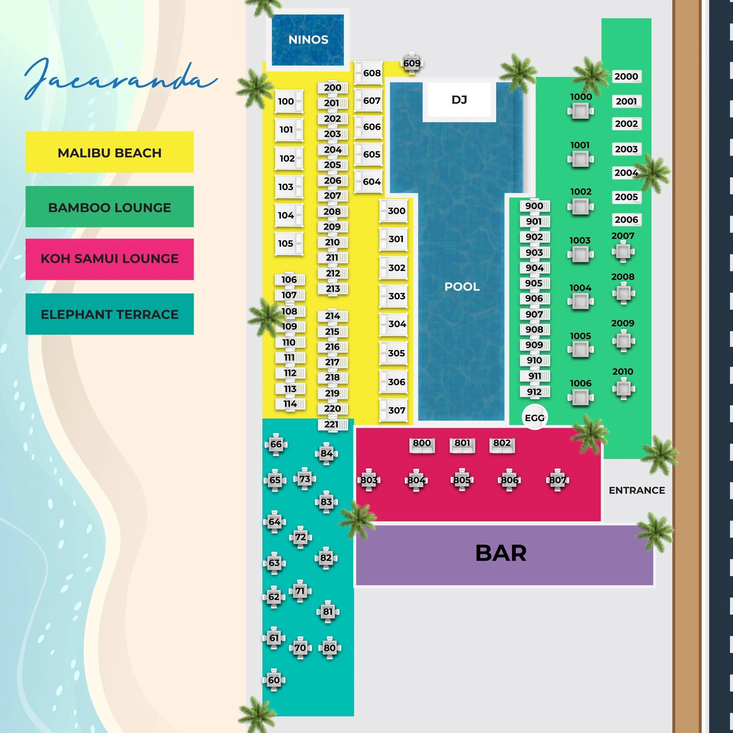 Jacaranda Lounge | VIP Beach Club & Poolside Paradise in Ibiza