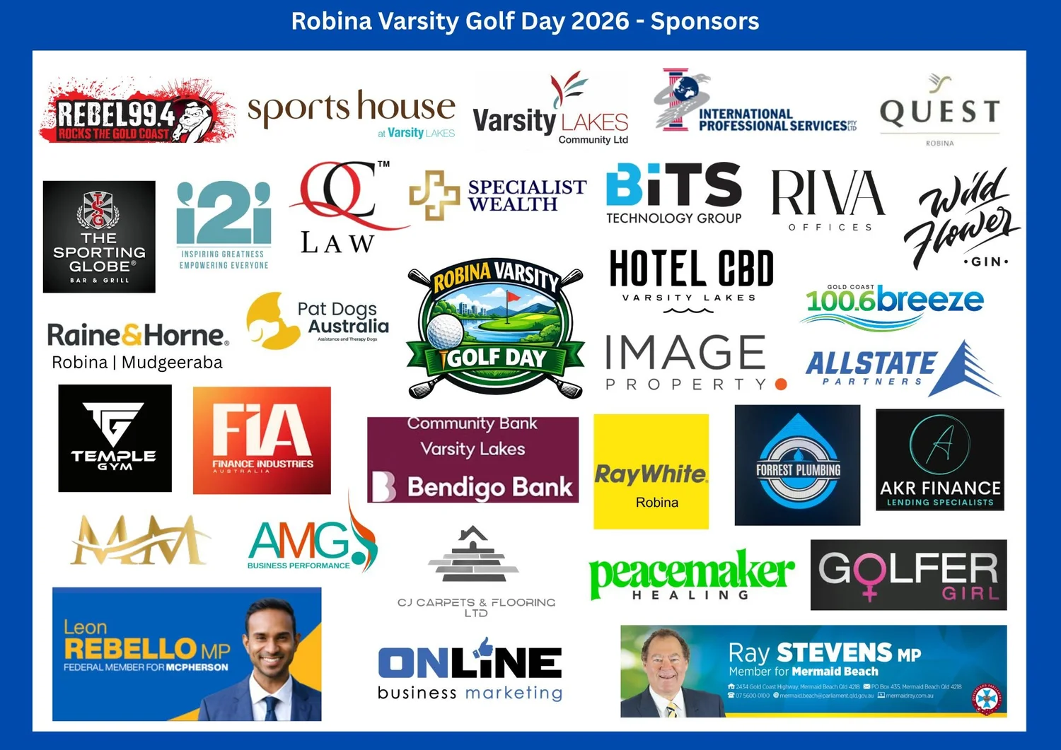 ROBINA VARSITY Golf Day May 22nd 2026 — SPORTS HOUSE