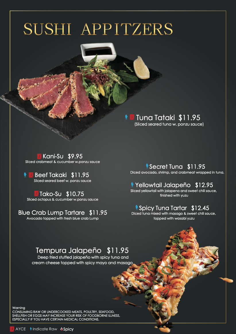 Menu - Sushi Nami | Best Japanese Restaurant in Louisiana