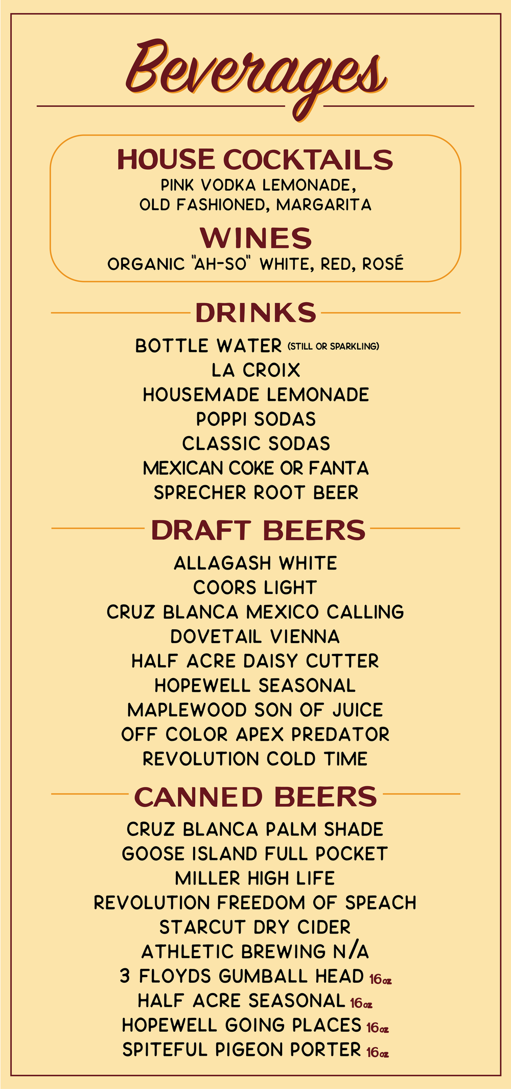 Menu » Signature Burgers | Golden Fries | Ice Cream — Small Cheval ...