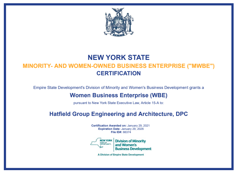 WBE-Certification | Hatfield Group Engineering