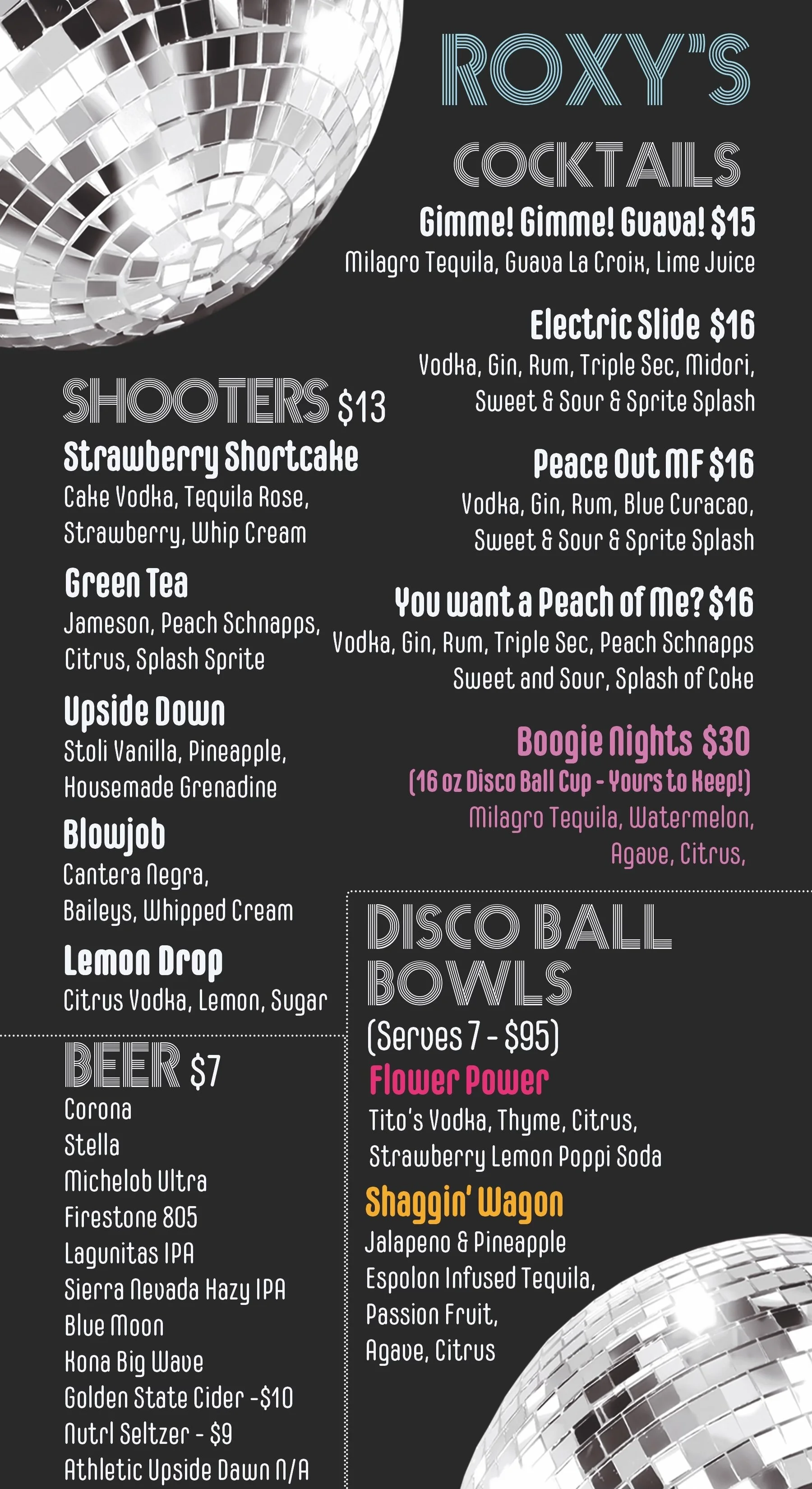 Menu — Rick & Roxy's