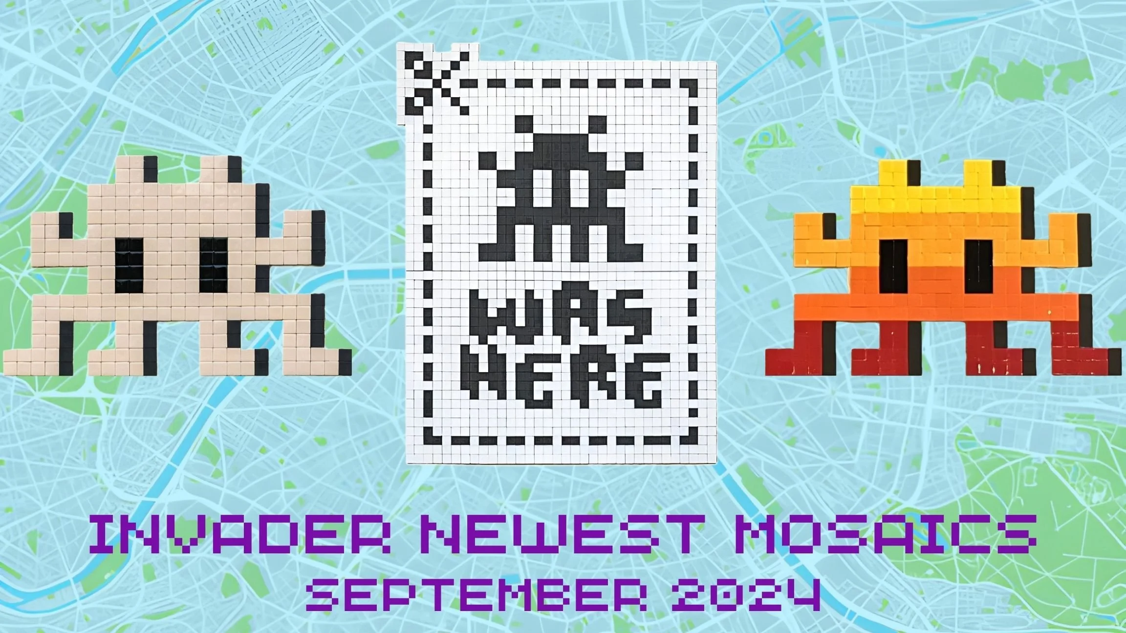 Invader's Newest Mosaics in Paris: September 2024