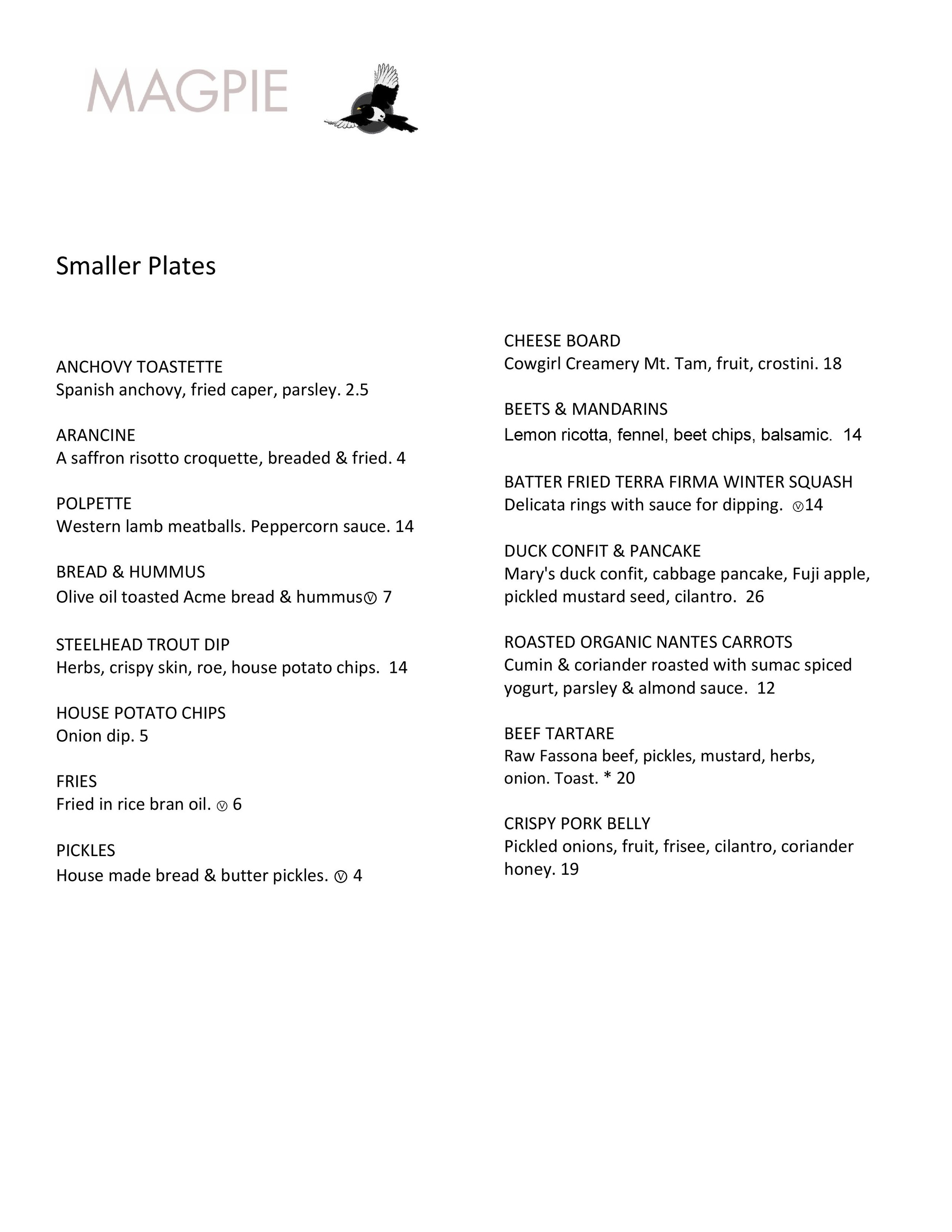 Menu — MAGPIE
