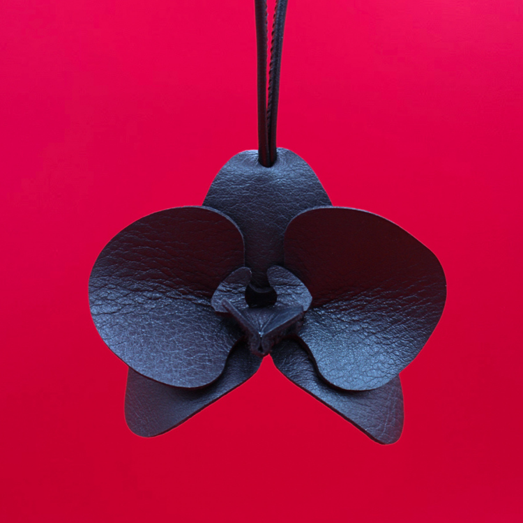 Pearl Lambskin Orchid Charm - Contemporary Leather Accessories made in ...