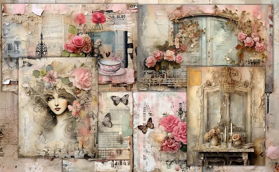 French Shabby Chic: Collage Paper (Collage Art) — e14 Artbox