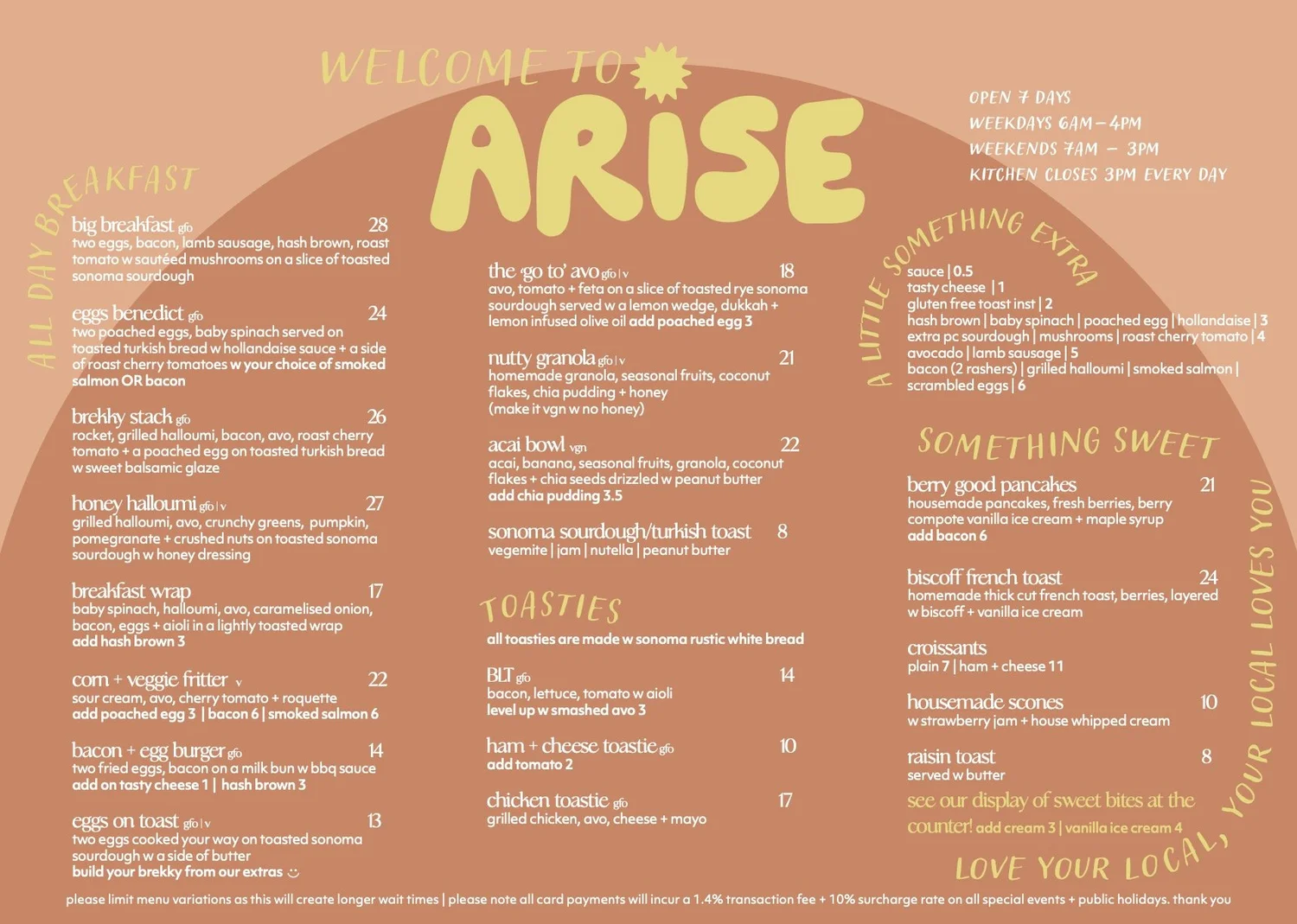 menu — arise