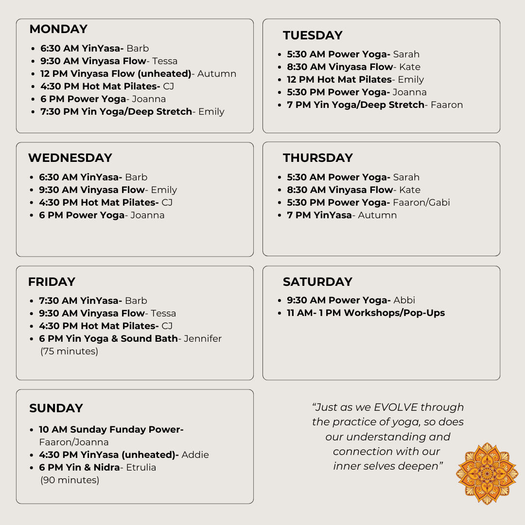 Yoga Class Schedule — Evolve Yoga Knoxville