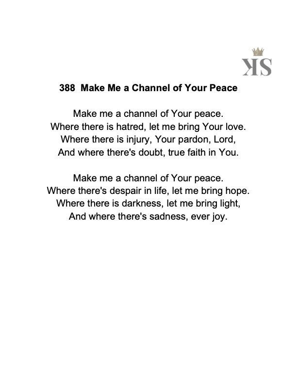 MAKE ME A CHANNEL OF YOUR PEACE 388 — CYBER SONG BOOK
