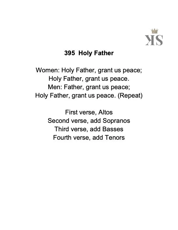 HOLY FATHER 395 — CYBER SONG BOOK