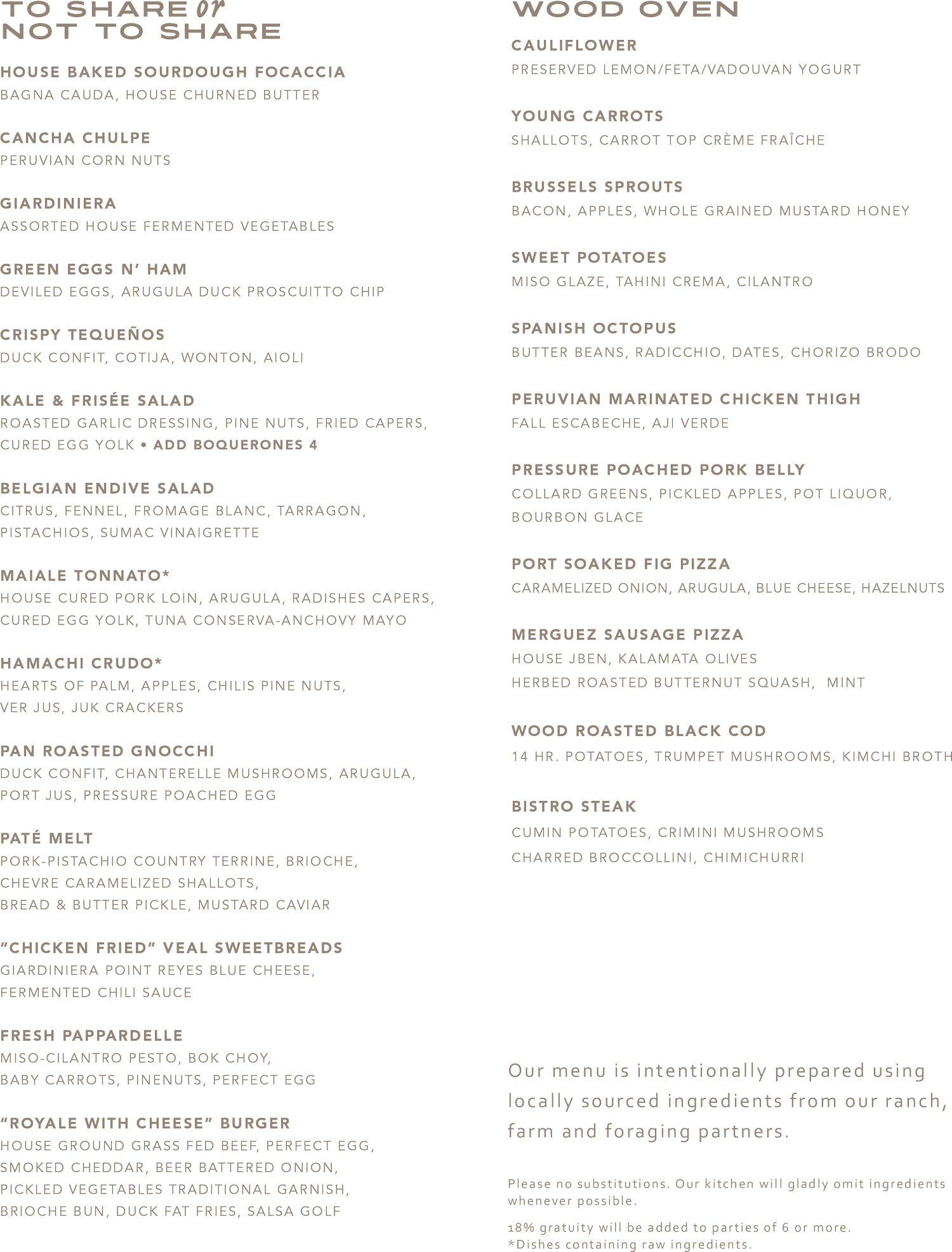 THE MENU — Sylva