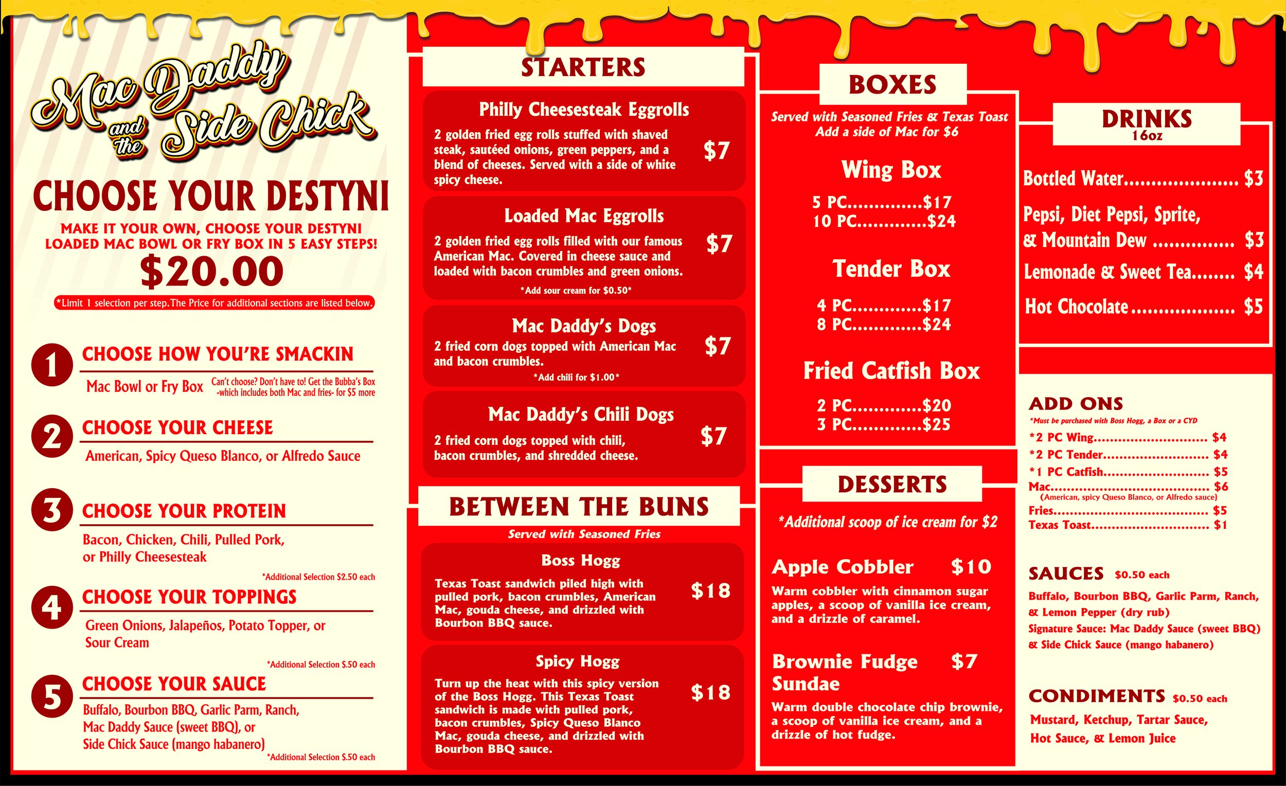 Menu — Mac Daddy & The Side Chick