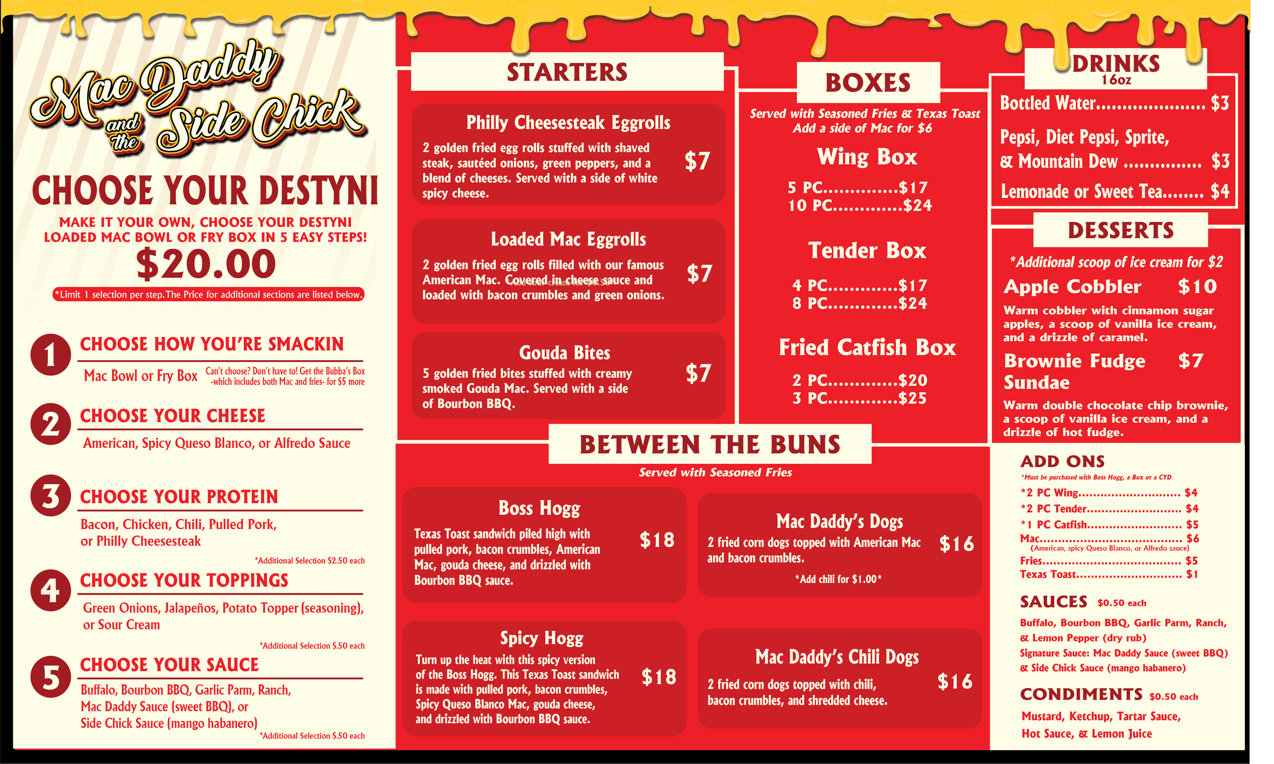 Menu — Mac Daddy & The Side Chick