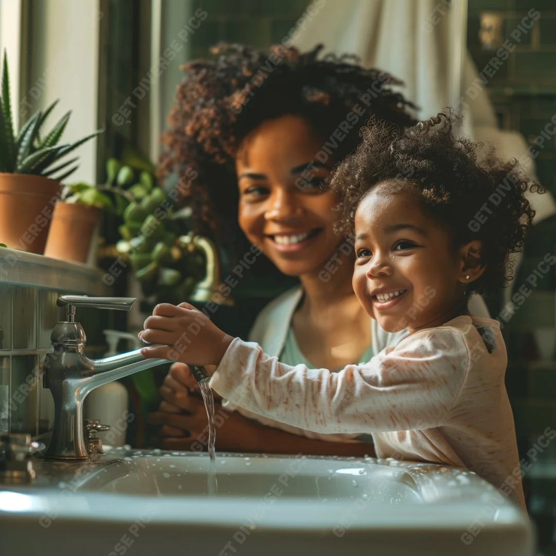 Daughter Getting A Bath