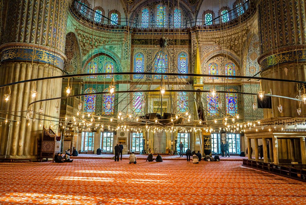 Istanbul's Beautiful Blue Mosque Interior During Prayer — Minority Nomad