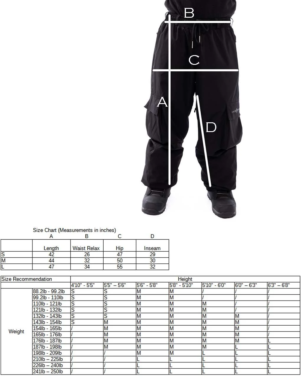 Durable Waterproof Baggy Snow Pants for Skiers, Snowboarders & Hikers ...