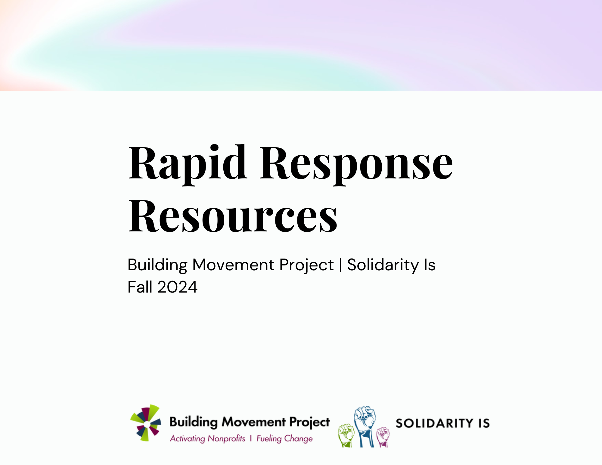 Tools & Resources — Solidarity Is