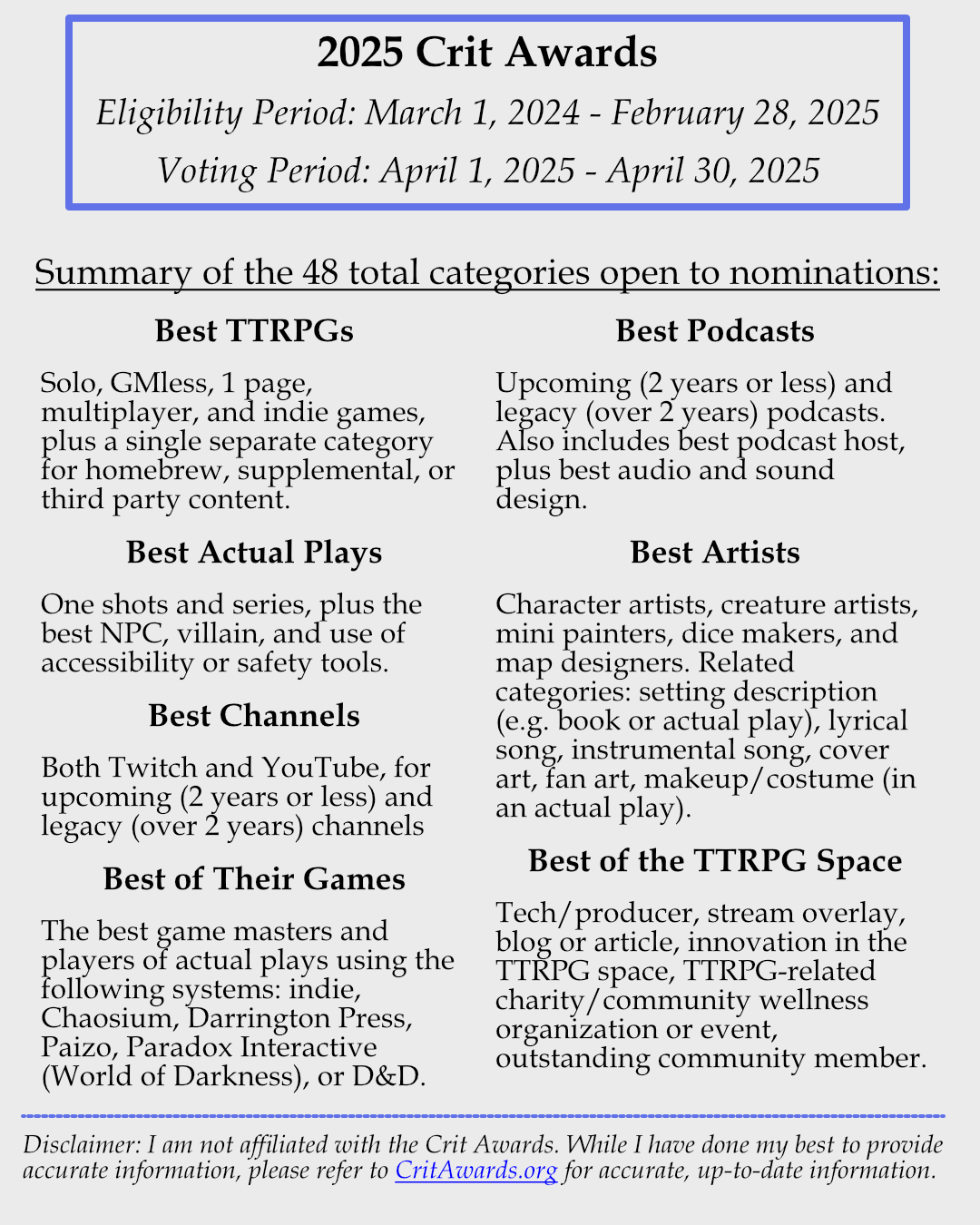 Crit Awards Eligibility — Calenmir's RPGs