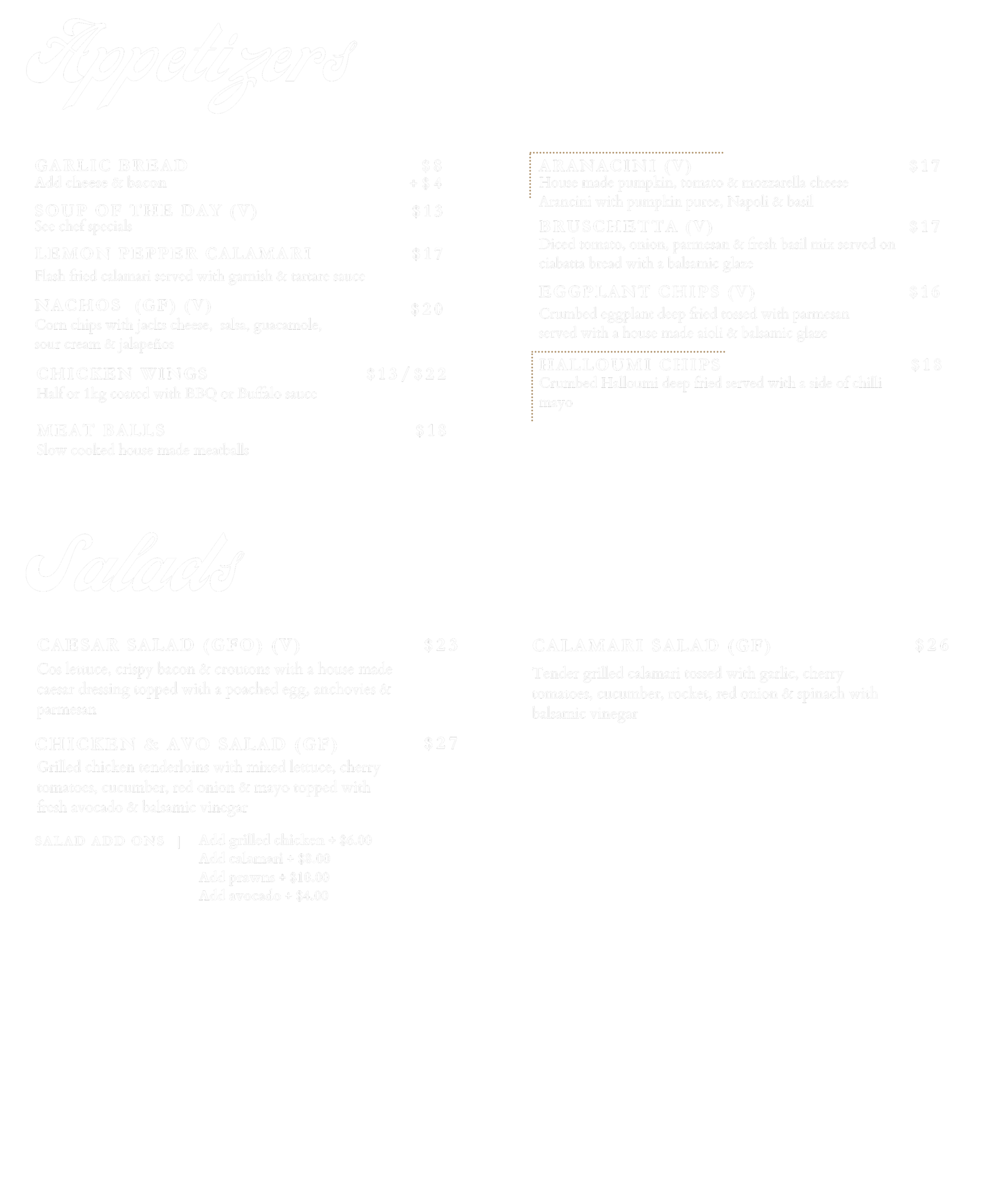 Menu — THE DUKE