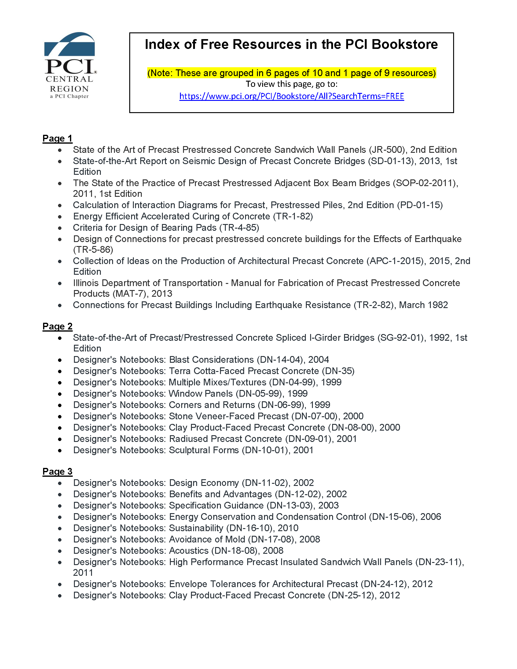 Free PCI Literature — PCI-Central