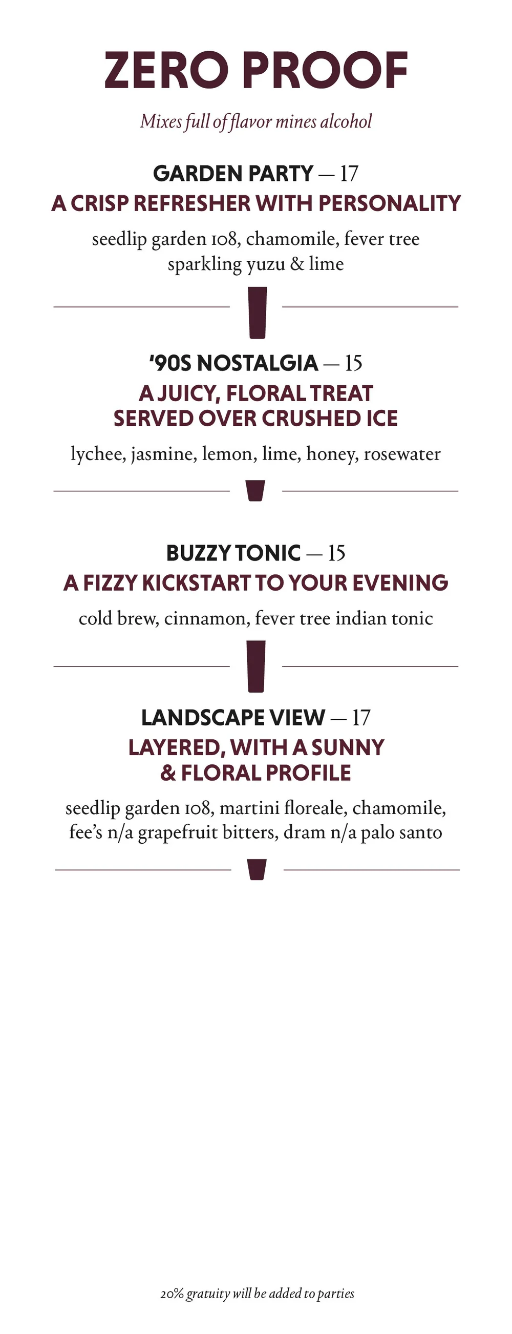 Hudson Cocktail Menu — DEAR IRVING