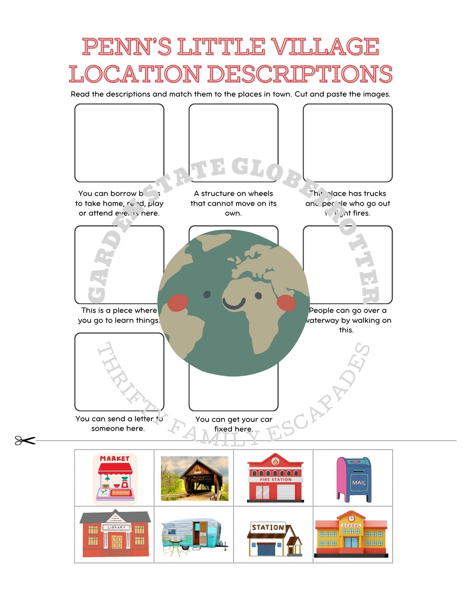 Penn's Little Village Langhorne Library Worksheet Set — Garden State ...