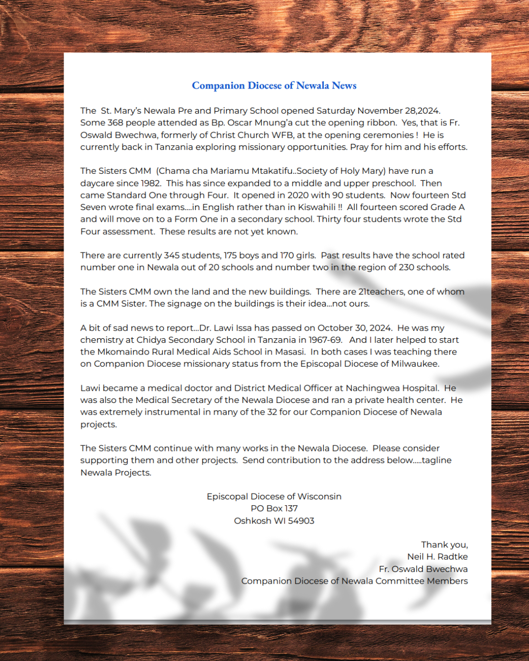 News — The Episcopal Diocese of Wisconsin