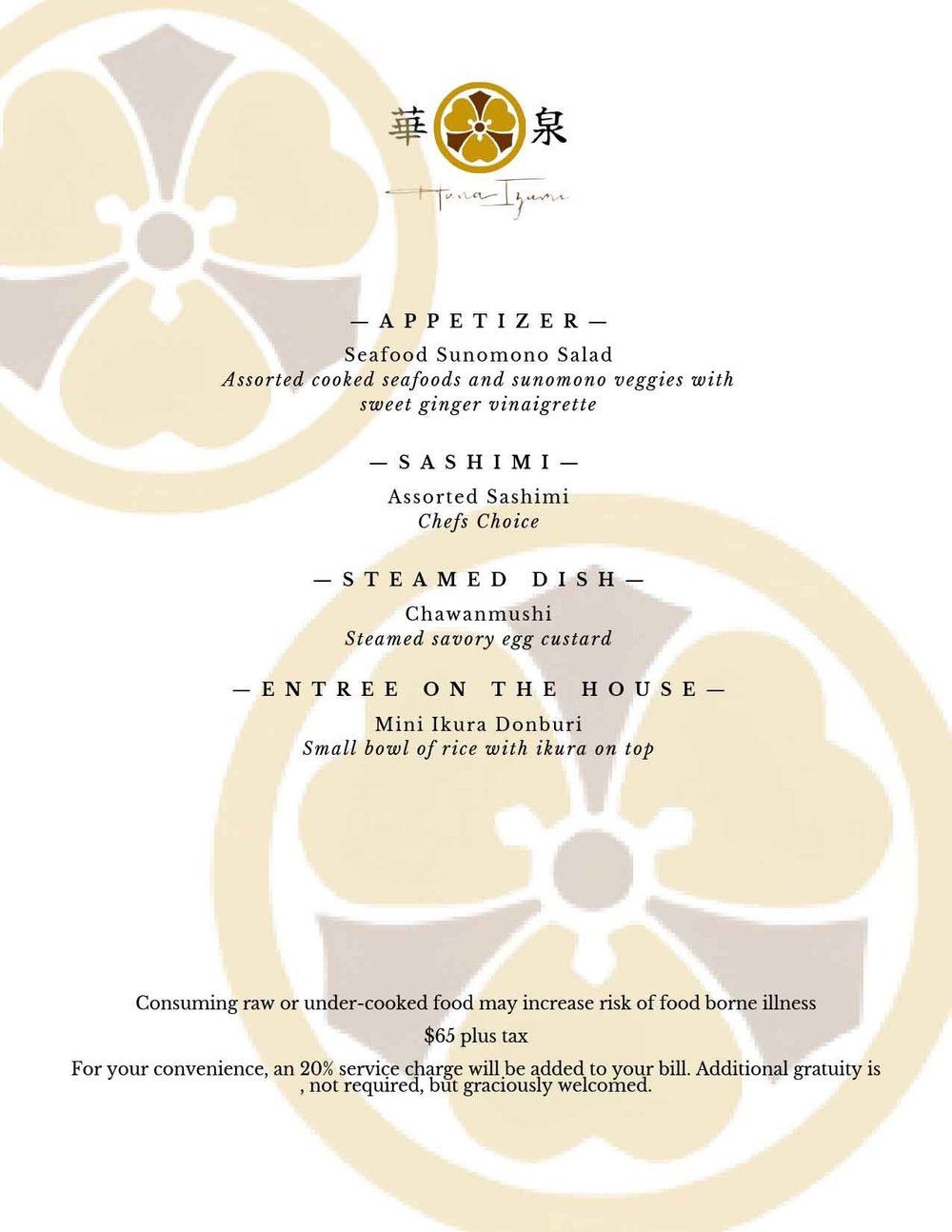 Menus — Hana Izumi