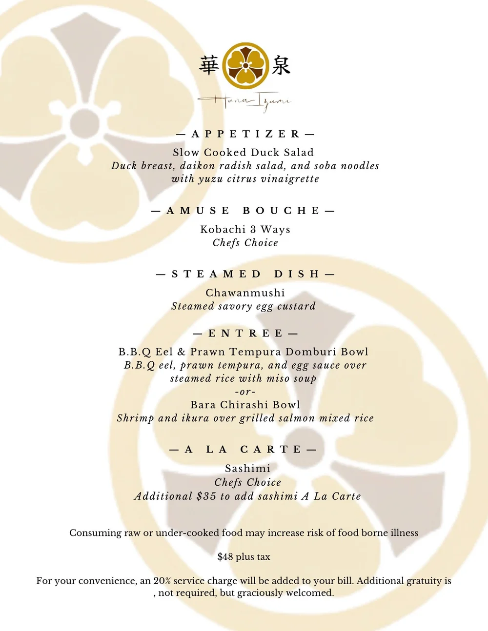 Menus — Hana Izumi