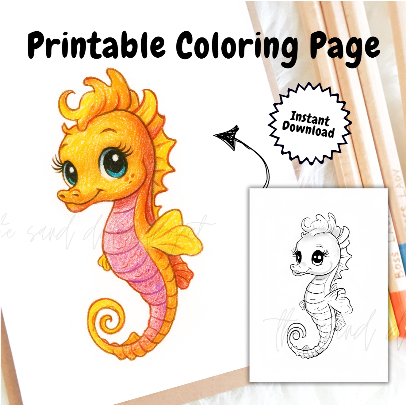 Flamingo Coloring Page for Kids: Ocean Animal Printable (Digital ...