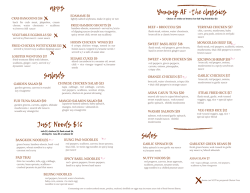 Menus — Wok'd