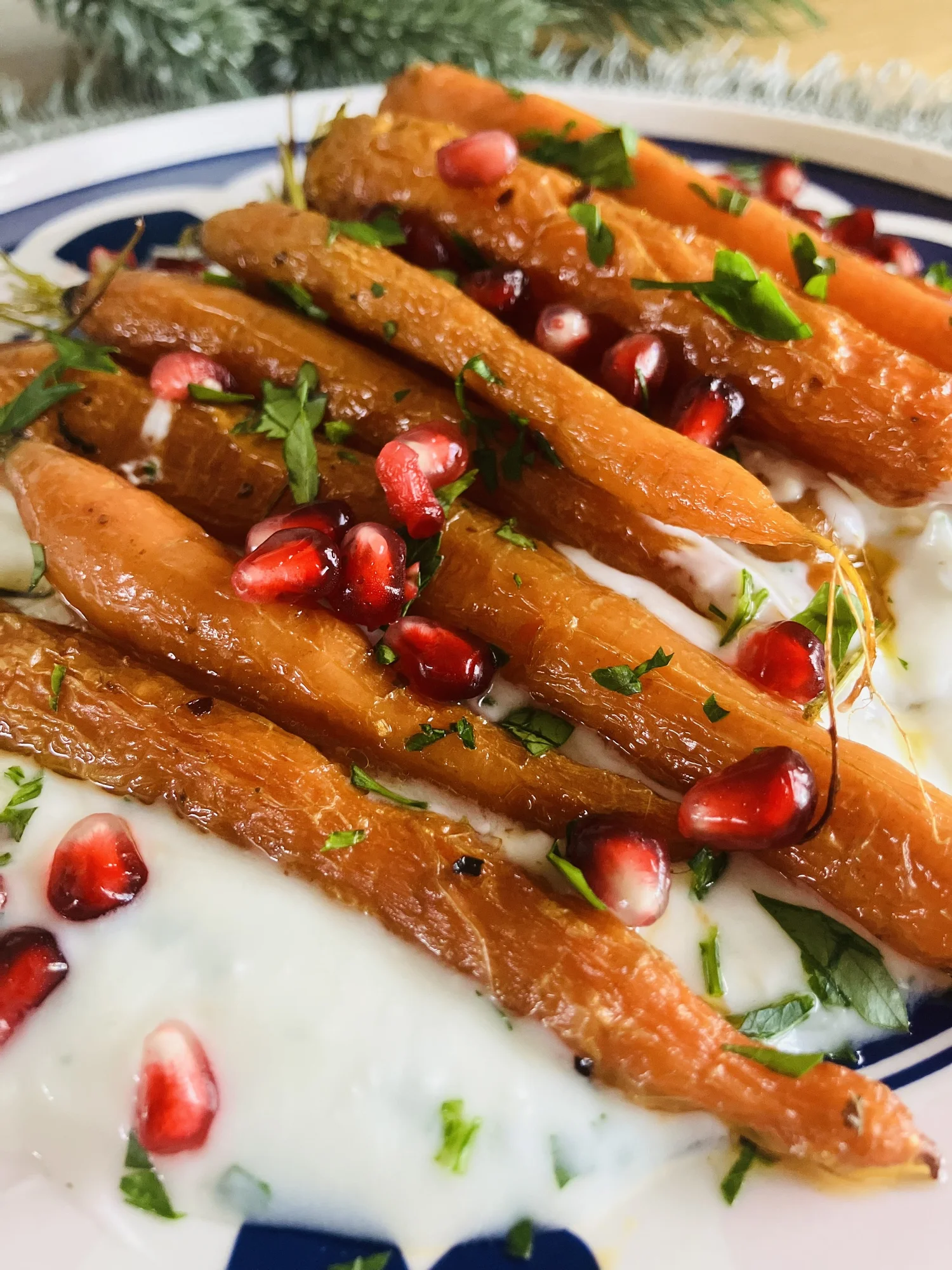 Simple Roasted Carrots with Greek Yogurt, Lemon & Pomegranate – A ...