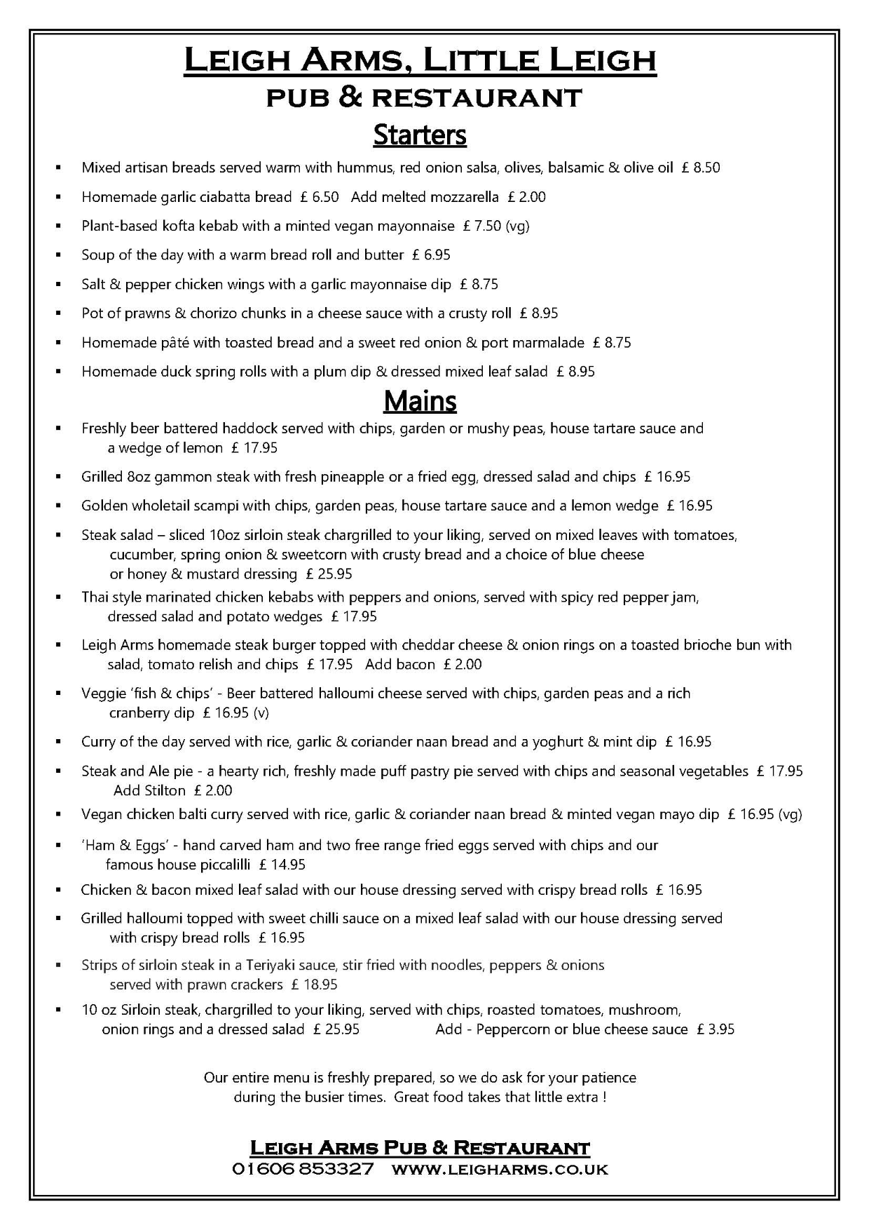 Main Menu — Leigh Arms